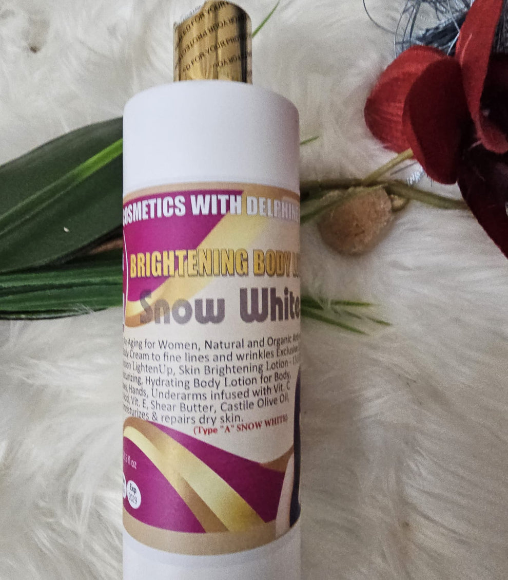 BRIGHTENING BODY LOTION (SNOW WHITE) – AGSB COSMETICS WITH DELPHINE BEAUTY